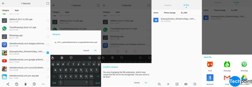 How to quickly send/share Android apps using Whatsapp to another smartphone